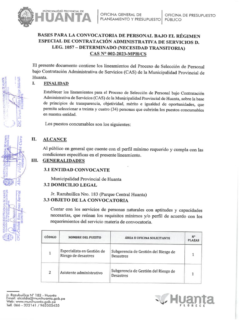 Bases Cas N°002-2023-Mph | PDF