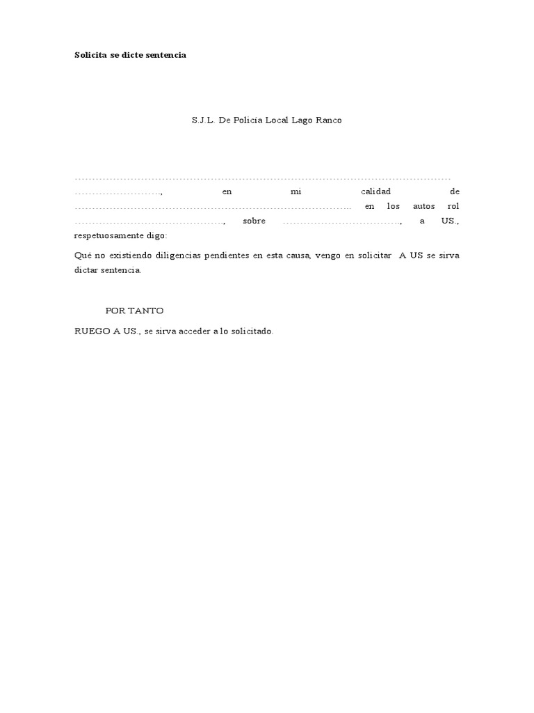 Solicita Se Dicte Sentencia | PDF