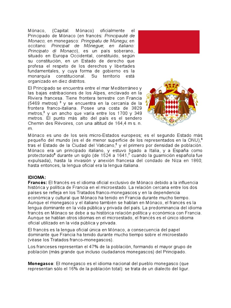 Mónaco: país, idioma y gobierno | PDF | Mónaco | Judicaturas