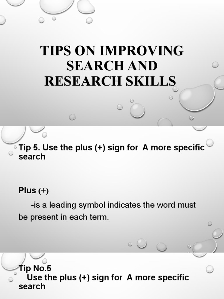 Tips On Improving Search and Research Skills | PDF