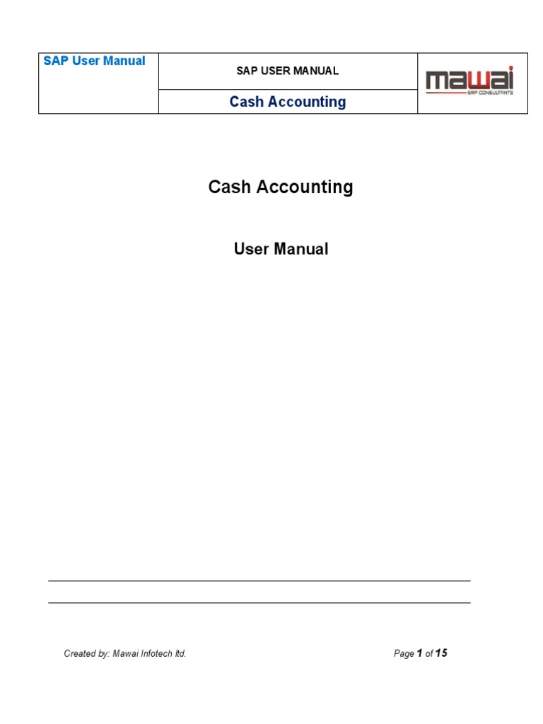 Cash Accounting User Manual | PDF | Receipt | Cash