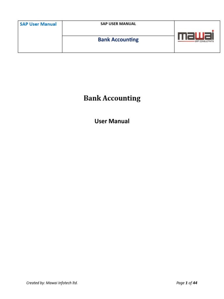 Bank Accounting User Manual | PDF