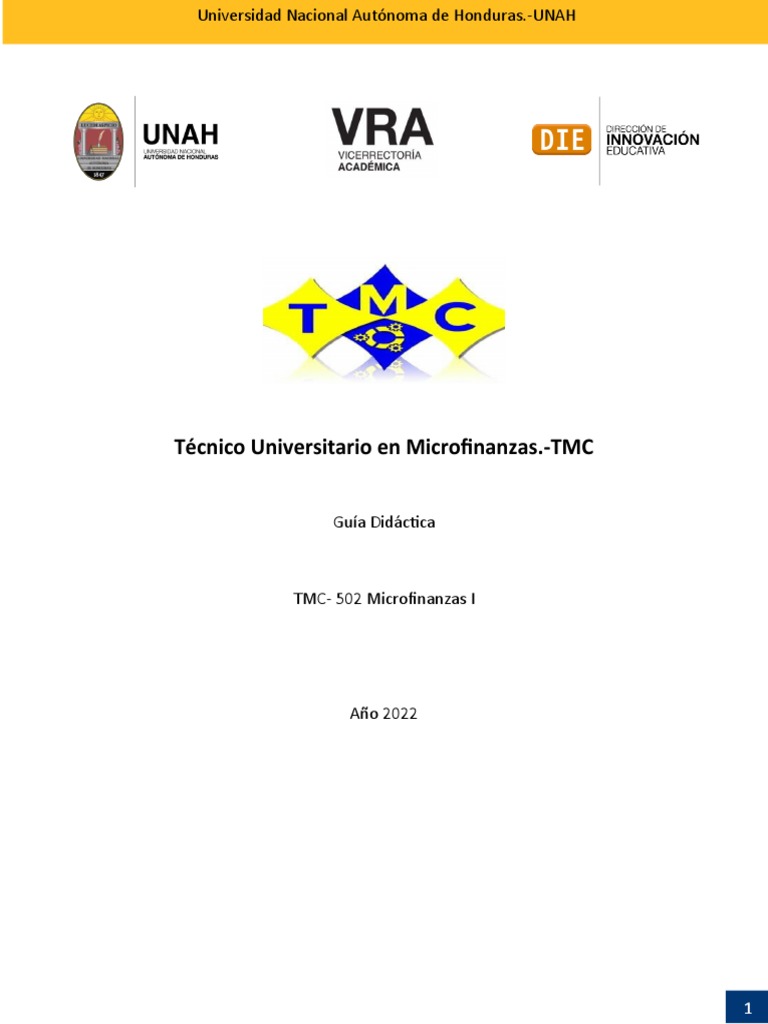 Guia Didactica TMC-502 Microfinanzas I | PDF