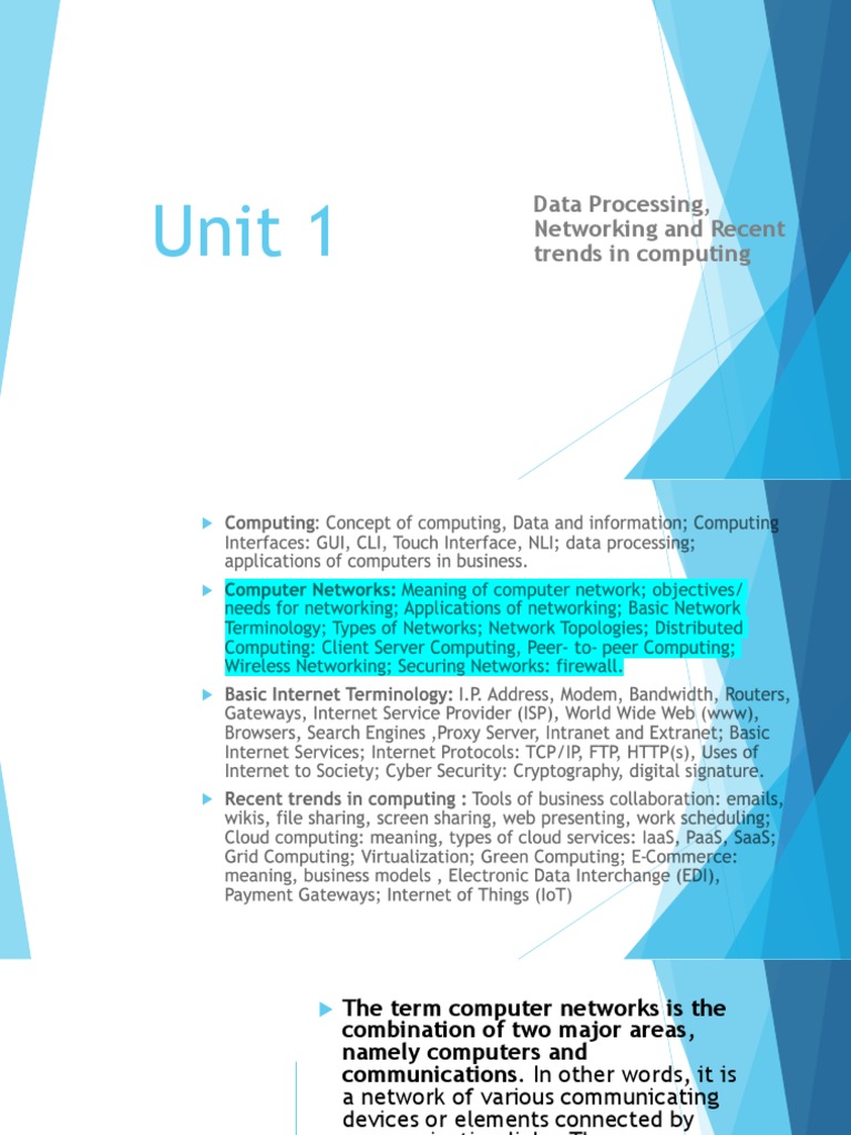 Unit 1 Part 2 Networking 1 Pdf