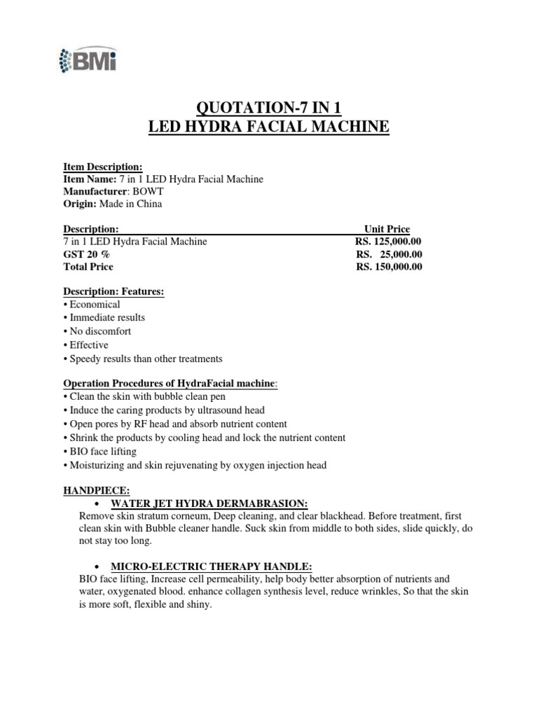 7 in 1 Hydrafacial With Led Mask | PDF | Skin | Wrinkle