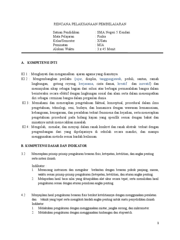 RPP Pengukuran (Akreditasi) | PDF