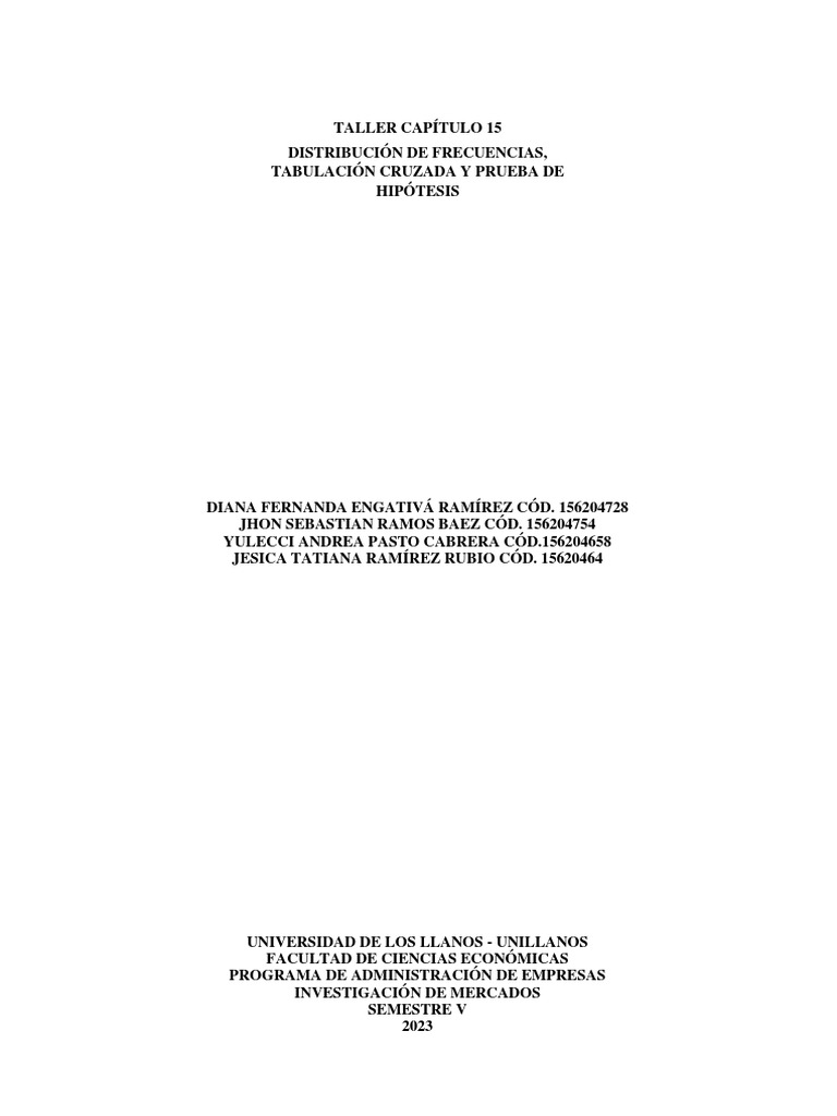 Taller Capitulo 15 | PDF