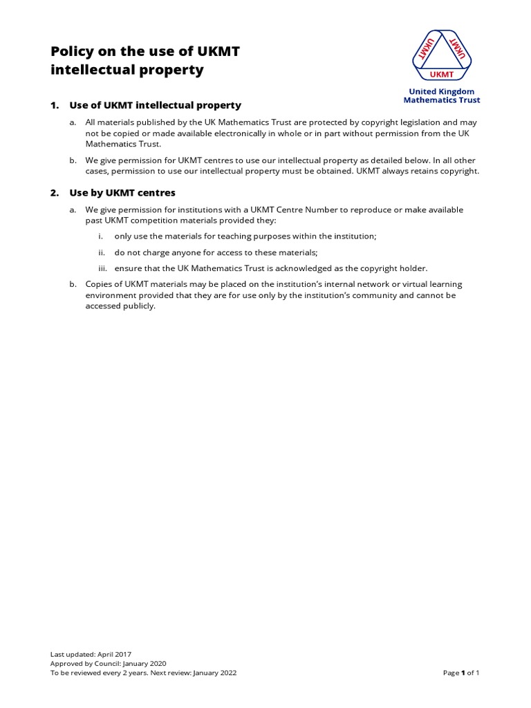 2022 01 Use of Intellectual Property | PDF | Computers | Technology ...