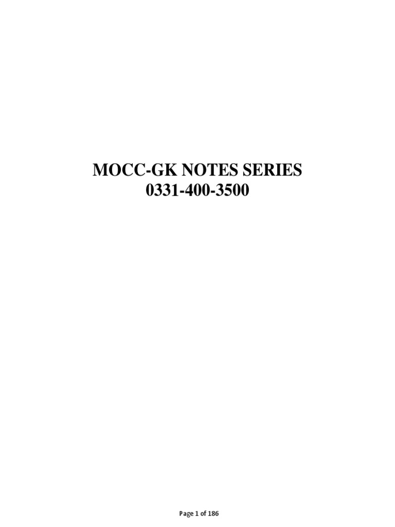 GK 3000 Most Repeated MCQs by MOCC | PDF | Pakistan | Nuclear Proliferation