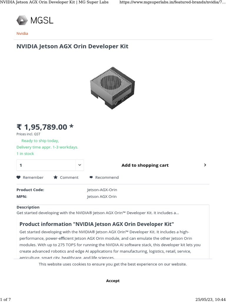 NVIDIA Jetson AGX Orin Developer Kit MG Super Labs | PDF | Graphics Processing Unit | Usb