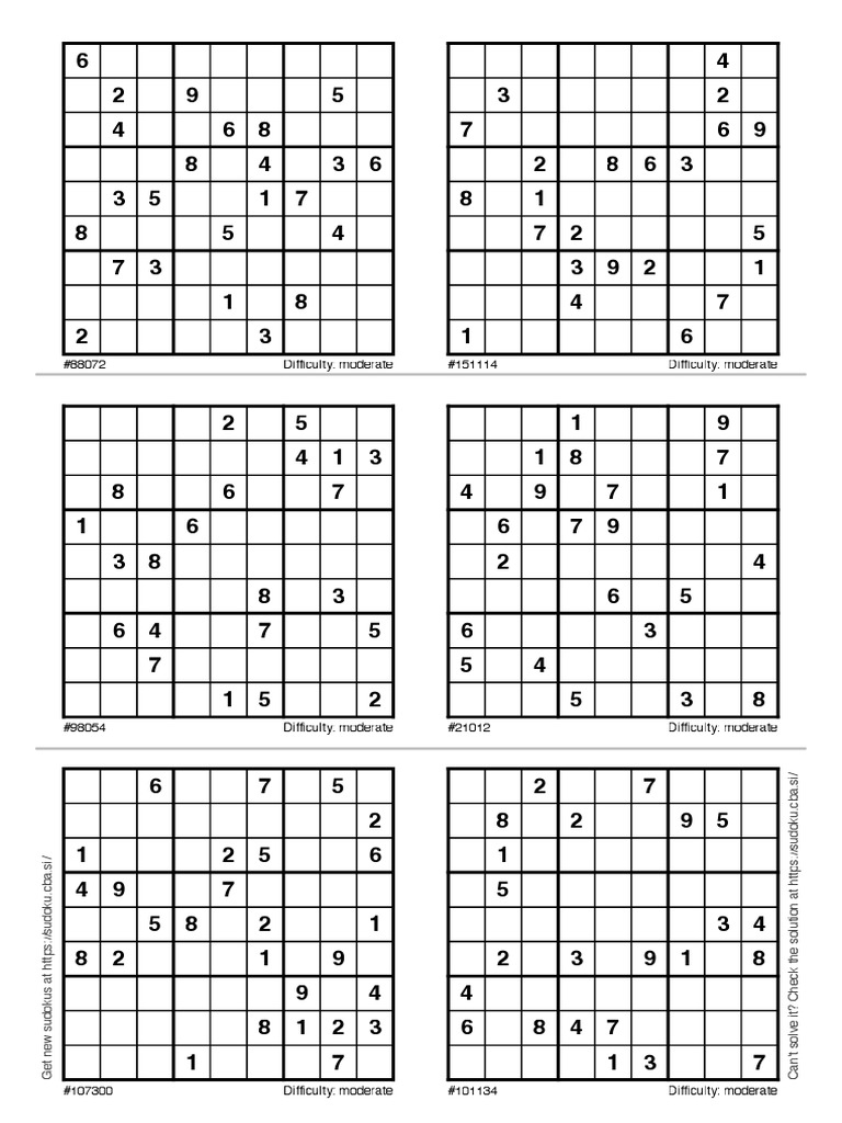 Moderate Sudoku Solutions and Tips | PDF | Abstract Strategy Games ...