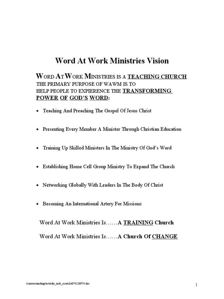 2-11-07 Vision - (Sermon) Keeping The Vision Alive | PDF | Abraham | Faith