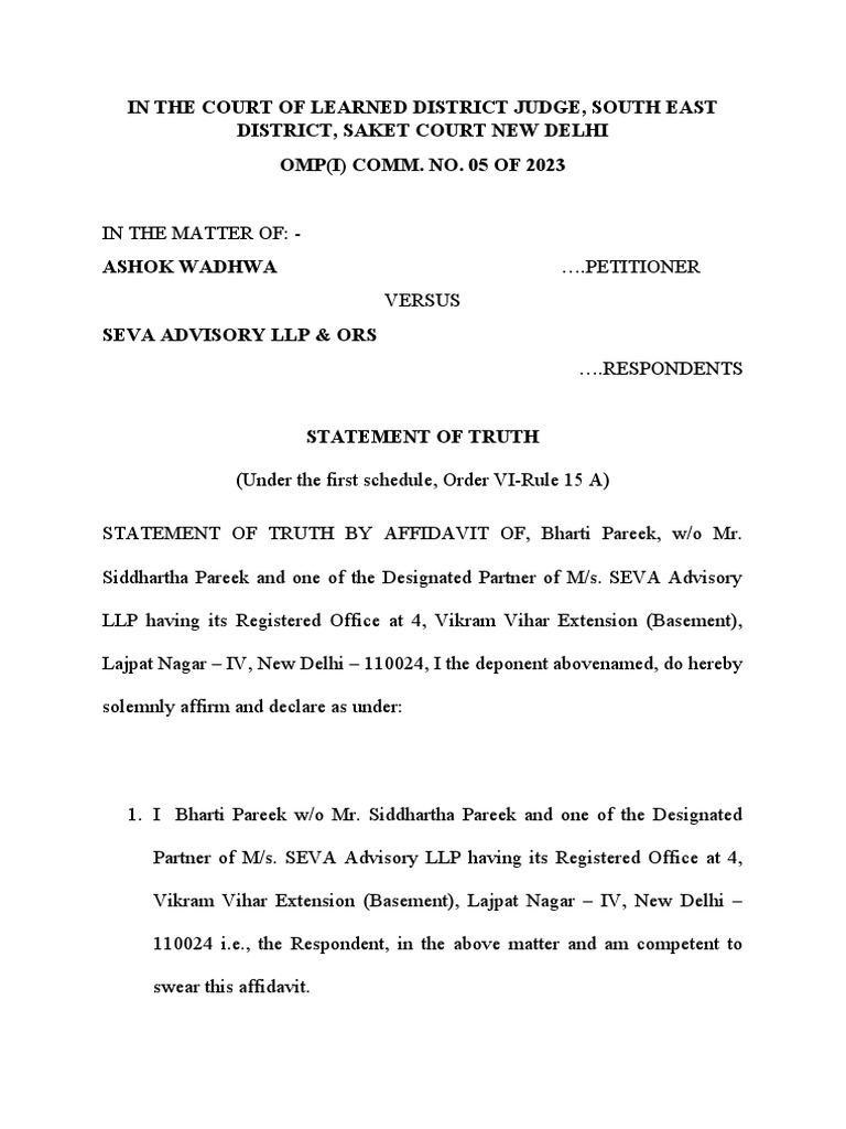 Statement of Truth | Download Free PDF | Affidavit | Legal Procedure