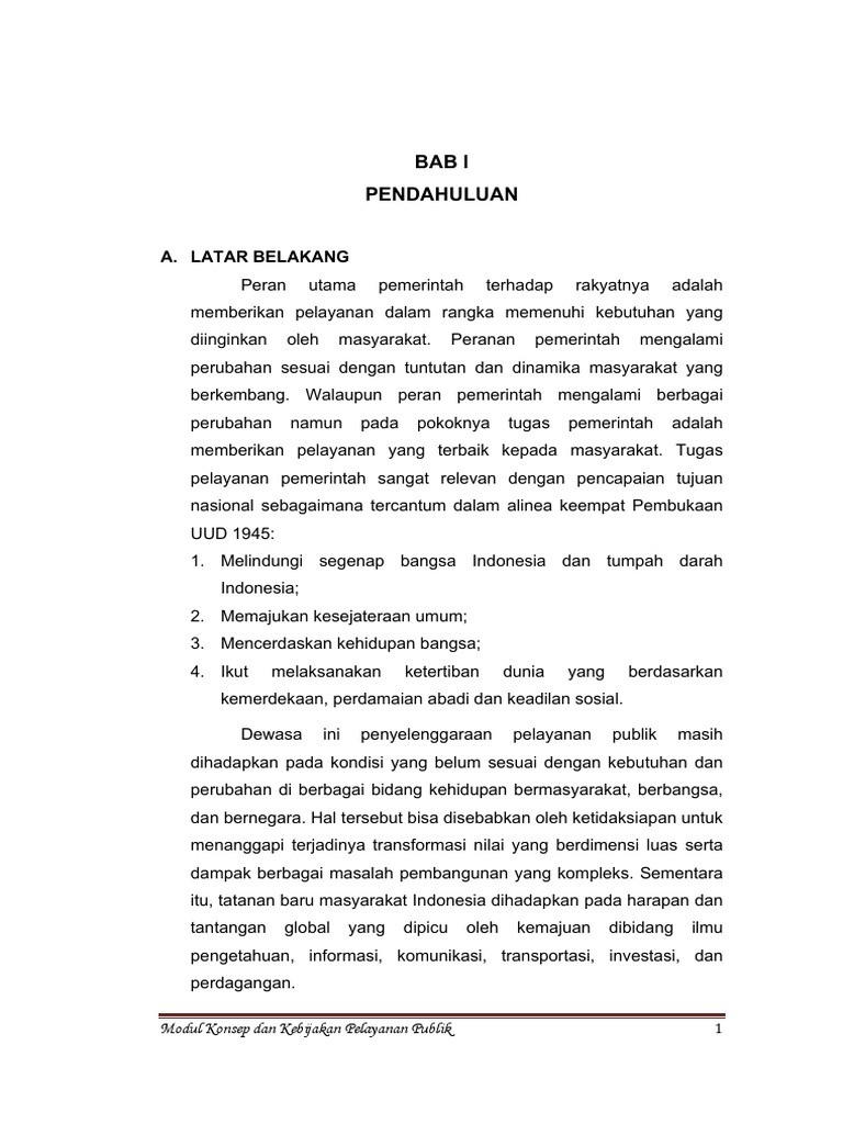 Modul 1. Konsep, Kebijakan Dan Aplikasi Pelayanan Prima | PDF