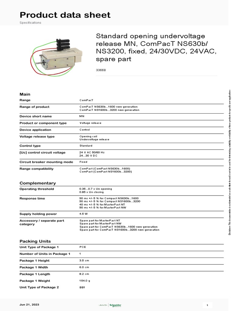 ComPact NS 33668 | PDF | Electrical Components | Power (Physics)
