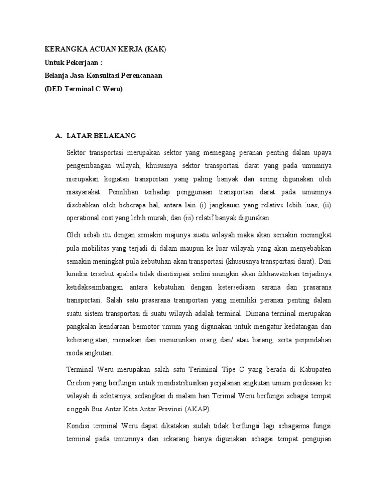 Kak Terminal Dishub 2021 | PDF