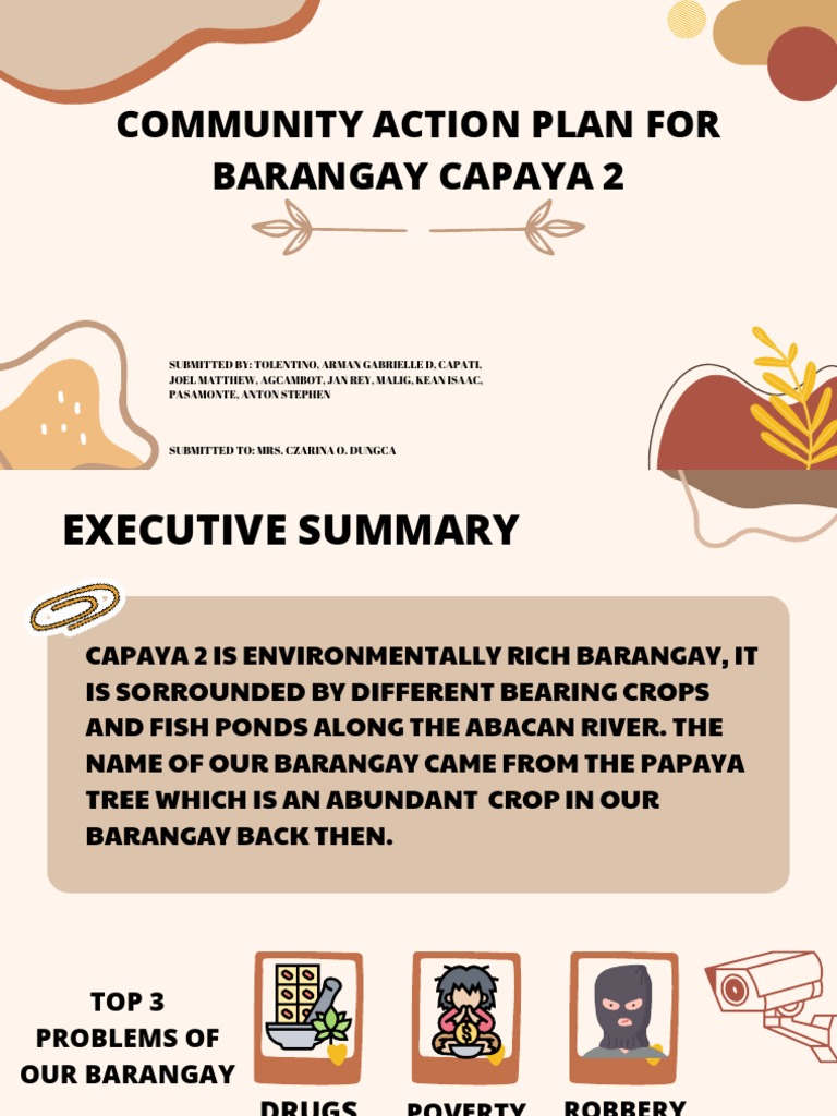 Community Action Plan For Barangay Capaya 2 | PDF