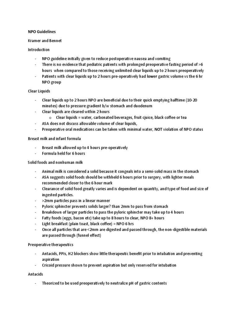 NPO Guidelines | PDF | Medical Specialties | Gastroenterology