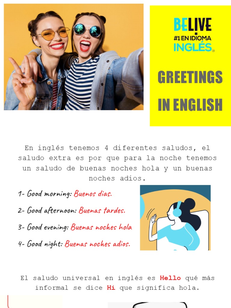Saludos y Partes del Día en Inglés | PDF
