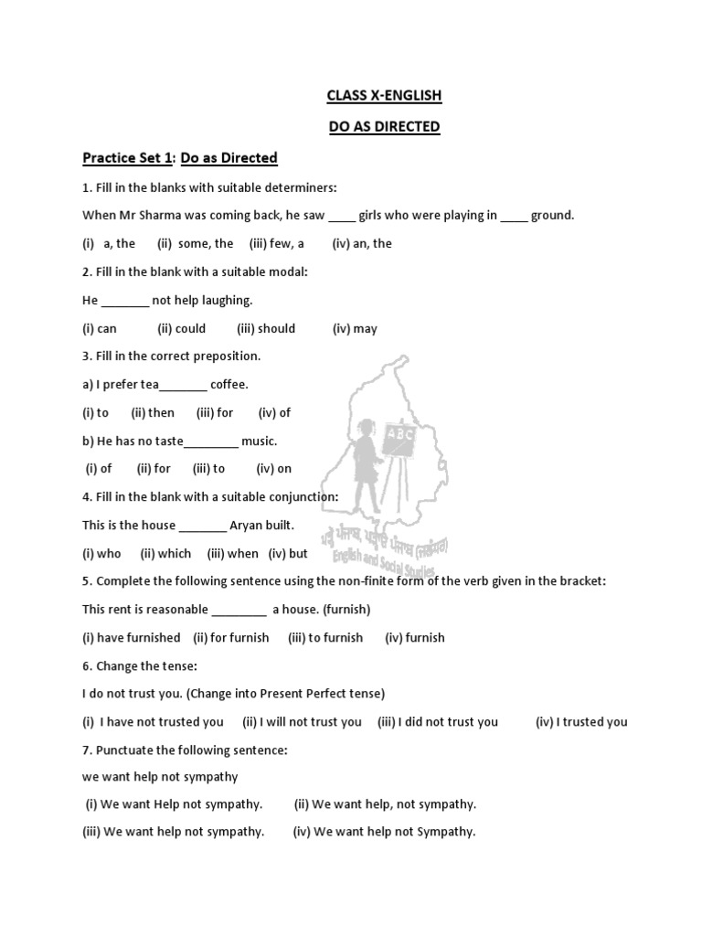 Practice Sets - Do As Directed | PDF