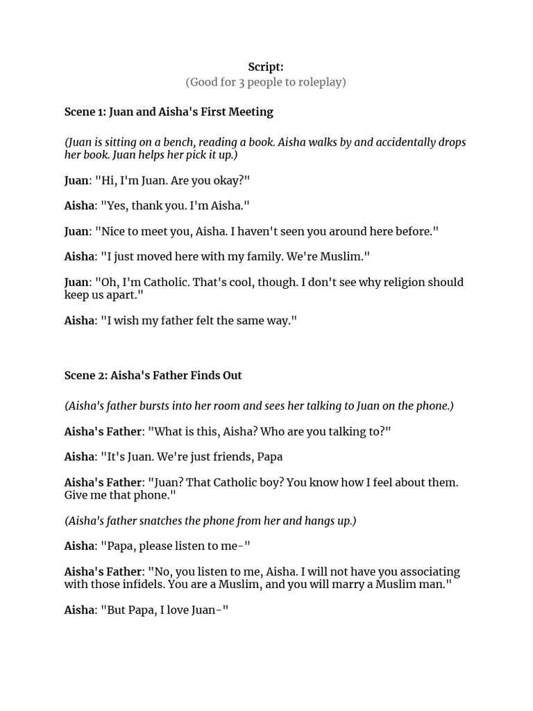 Script For Roleplaying | PDF