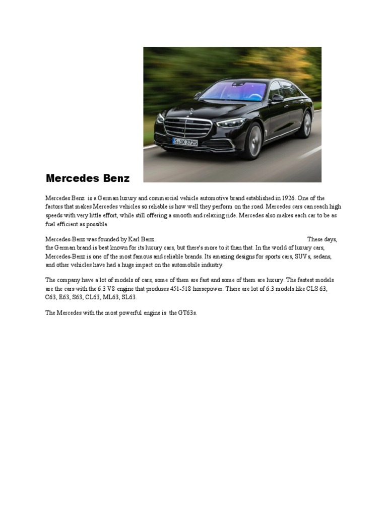 Mercedes Benz Project | PDF