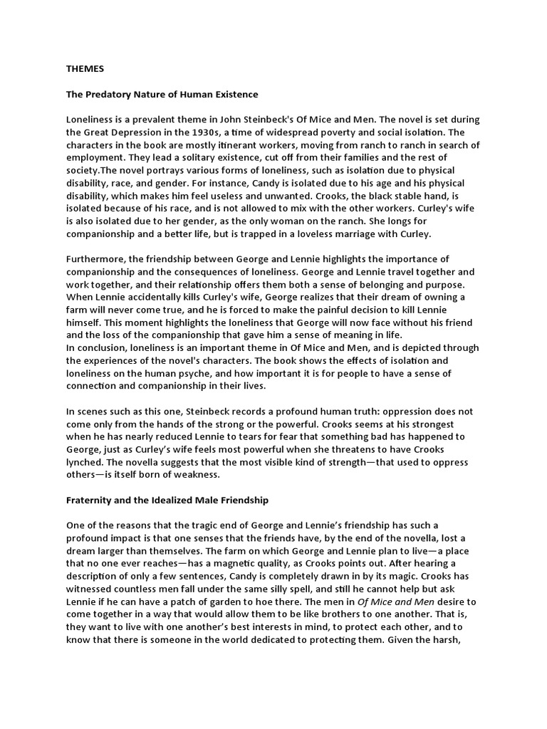 Mice and Men Themes | PDF