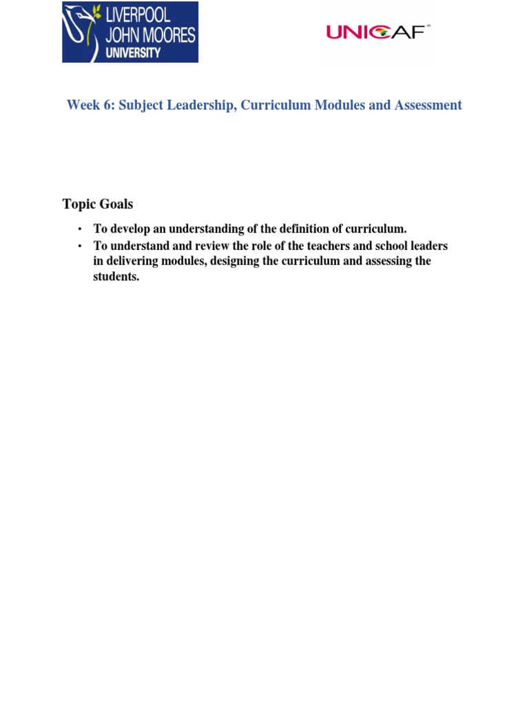 Week 6 Subject Leadership | PDF | Educational Assessment | Teachers