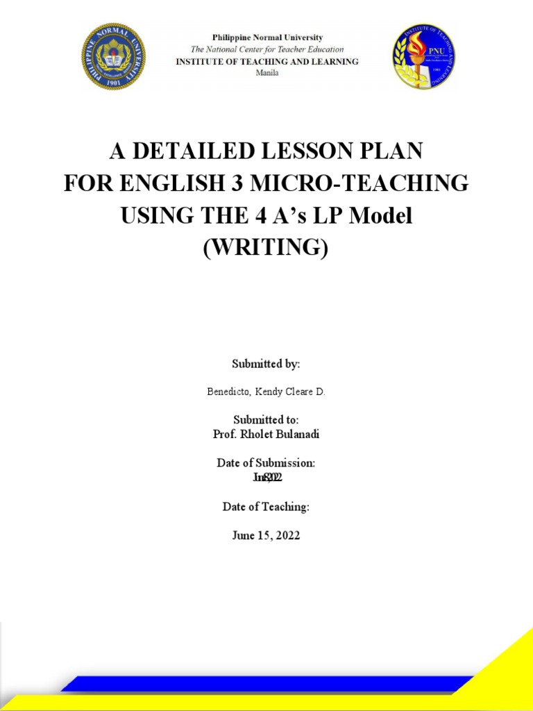 Final Plan English 3 Q4 Microteaching (1) | PDF | Teachers | Sentence ...