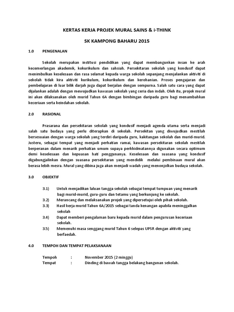 Kertas Kerja Projek Mural Sains | PDF