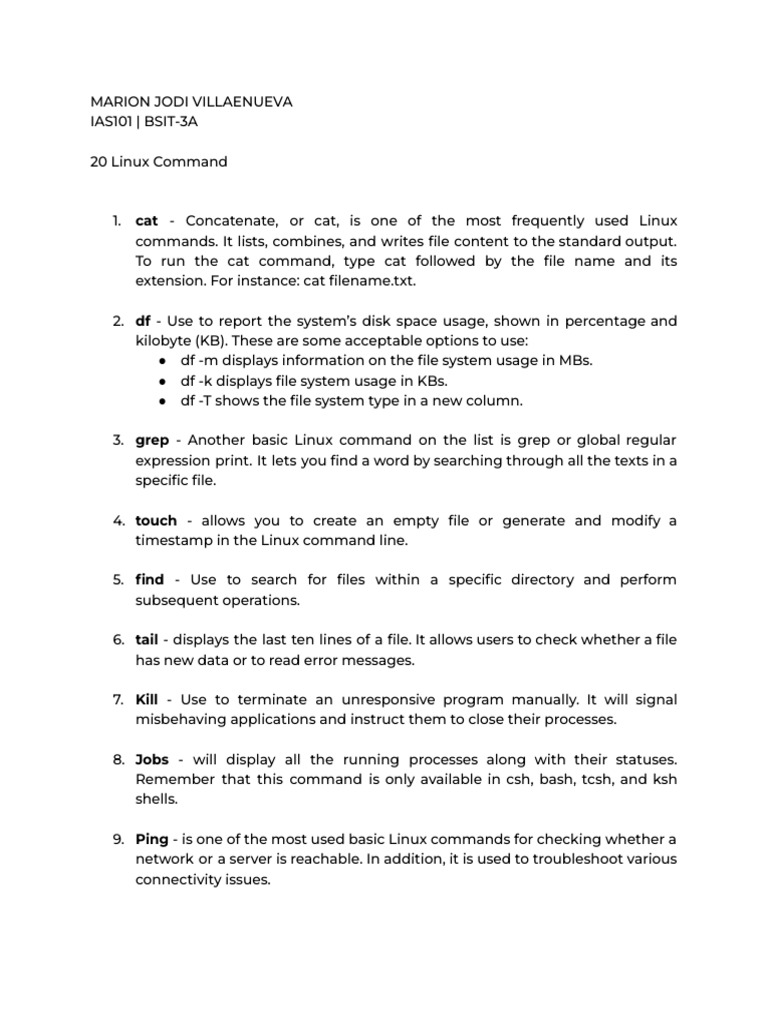 Linux Command Assignment | PDF | Computer File | File System