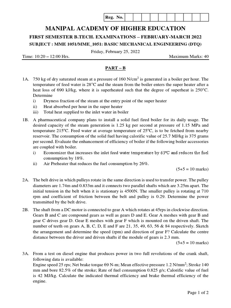 BME Endsem Paper 2022 Sem 1 | PDF