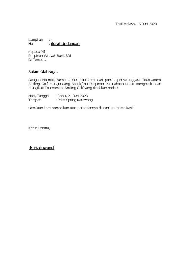 Undangan Golf | PDF