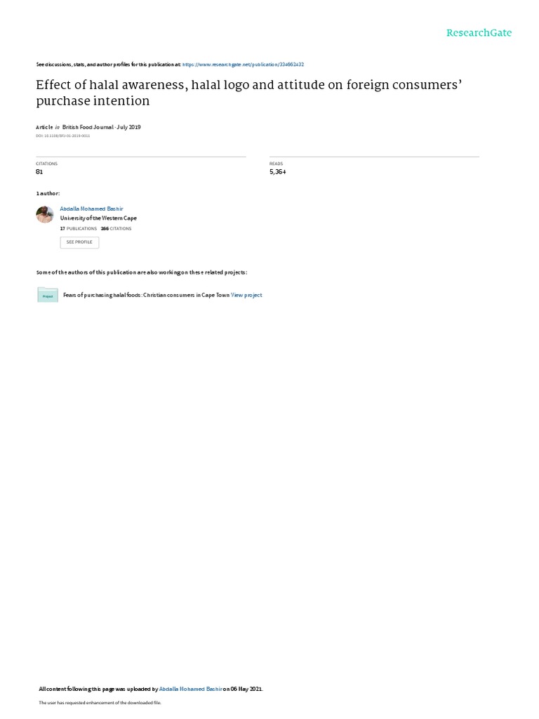 Effect of Halal Awareness, Halal Logo and Attitude On Foreign Consumers ...