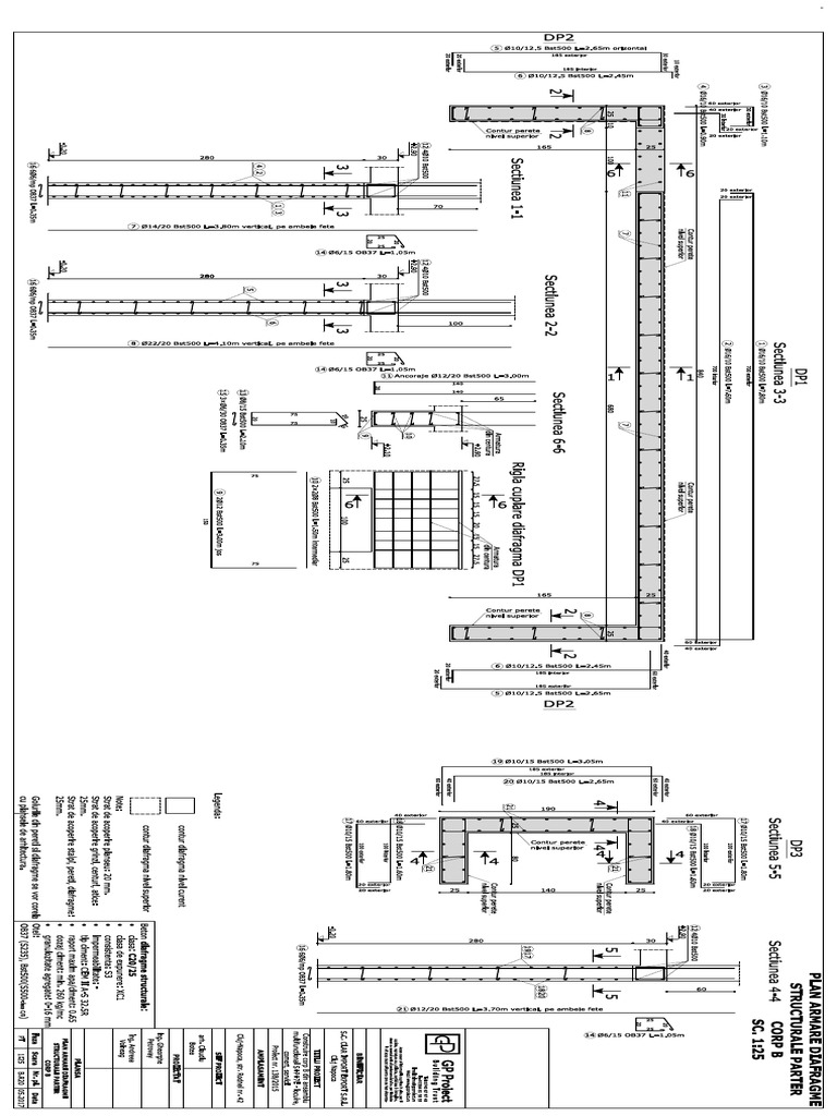 B.R20 - Plan Armare Diafragme Structurale P (A3-700) | PDF