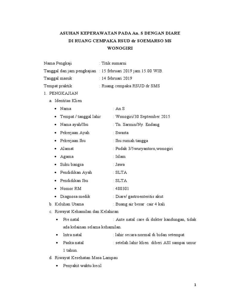 Askep Diare | PDF | Gaya Hidup