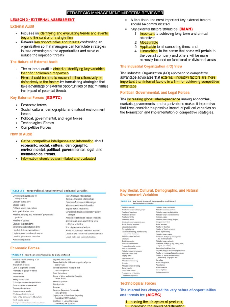 Strategic Management Midterm Reviewer | PDF | Strategic Management ... Strategic Management Midterm Reviewer | PDF | Strategic Management ...