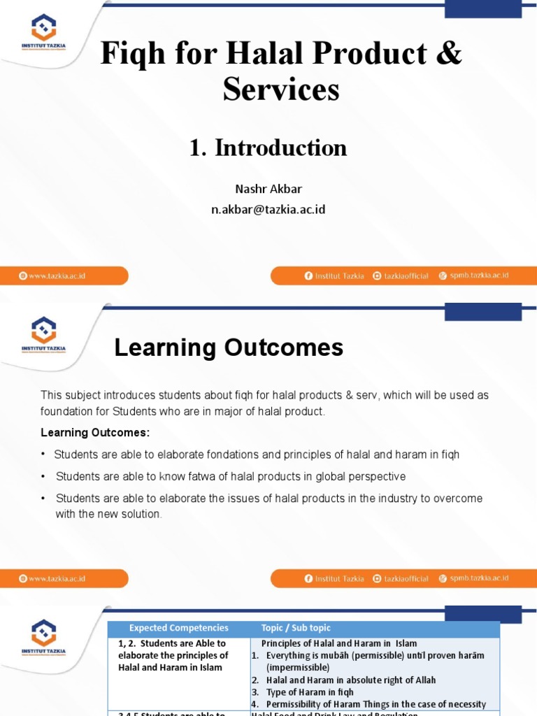 L1. Introduction To Fiqh Halal | PDF | Islamic Ethics | Sharia