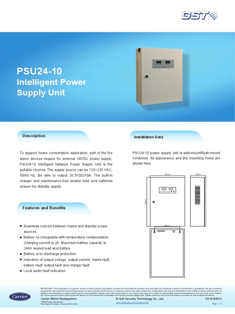 PSU24-10 Intelligent Power Supply | PDF | Battery Charger | Power Supply