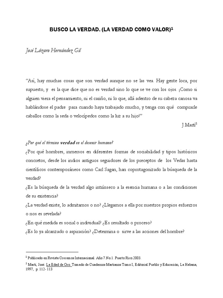 Libro Busco La Verdad - La Verdad Como Valor | PDF | Verdad | Conocimiento