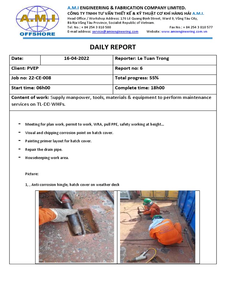 Daily Report DD 16-04 | PDF
