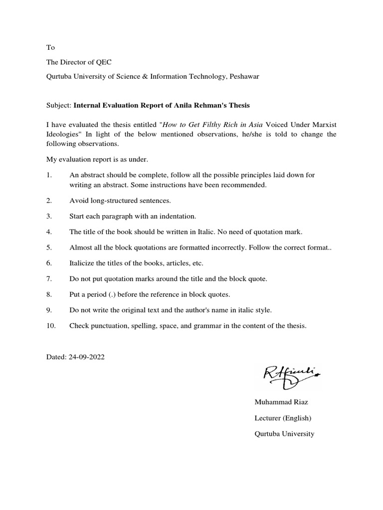 Anila Rehman's Thesis Report | PDF