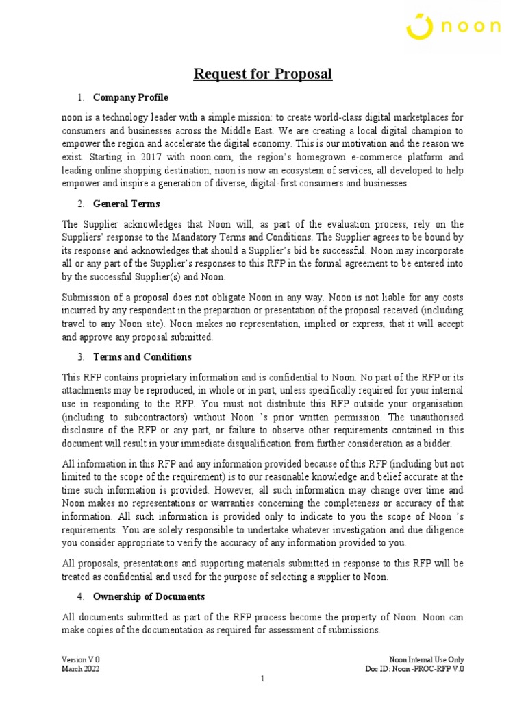 1. Procurement RFP - India CS | PDF