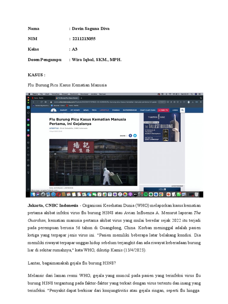 Davin Saguna Diva - 2211213055 - Tugas Resune Kasus | PDF | Pengembangan Diri | Kesehatan Holistik