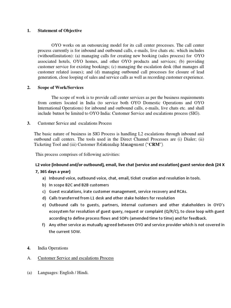 SOW - India SIG | PDF