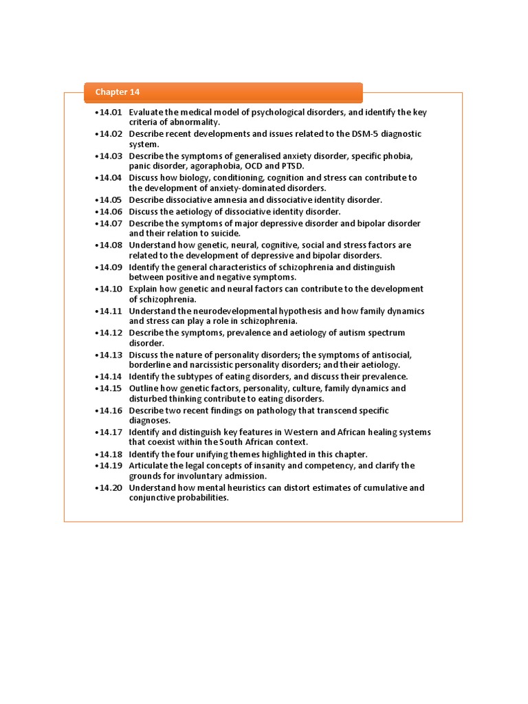 Chapter 14 - Key Learning Goals | PDF