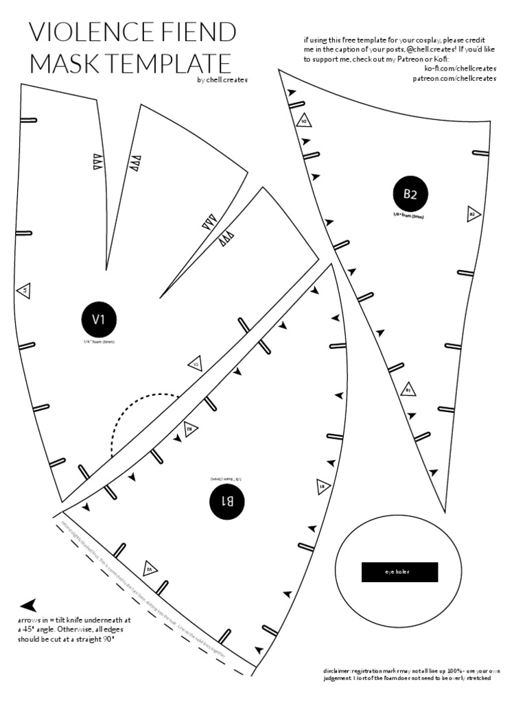 ViolenceFiendMaskTemplate Chellcreates | PDF