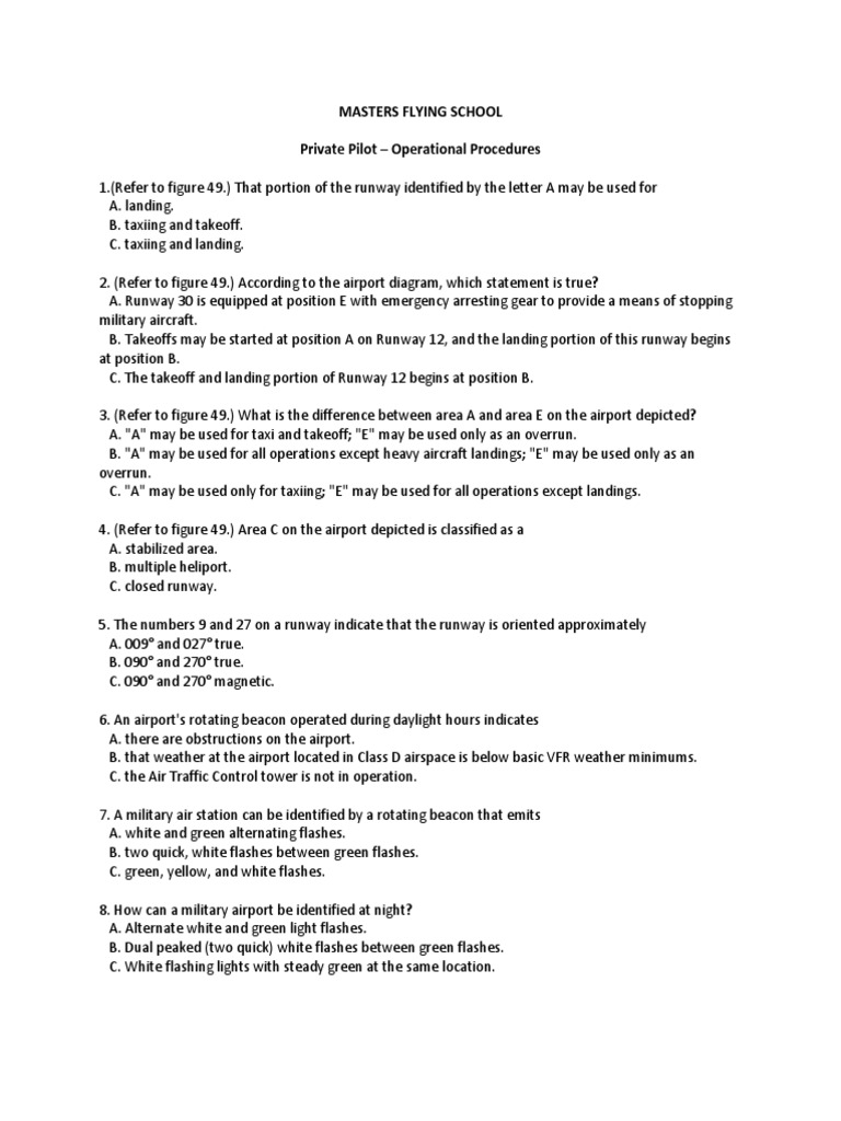 7. PPL Operational Procedures | PDF | Airport | Air Traffic Control