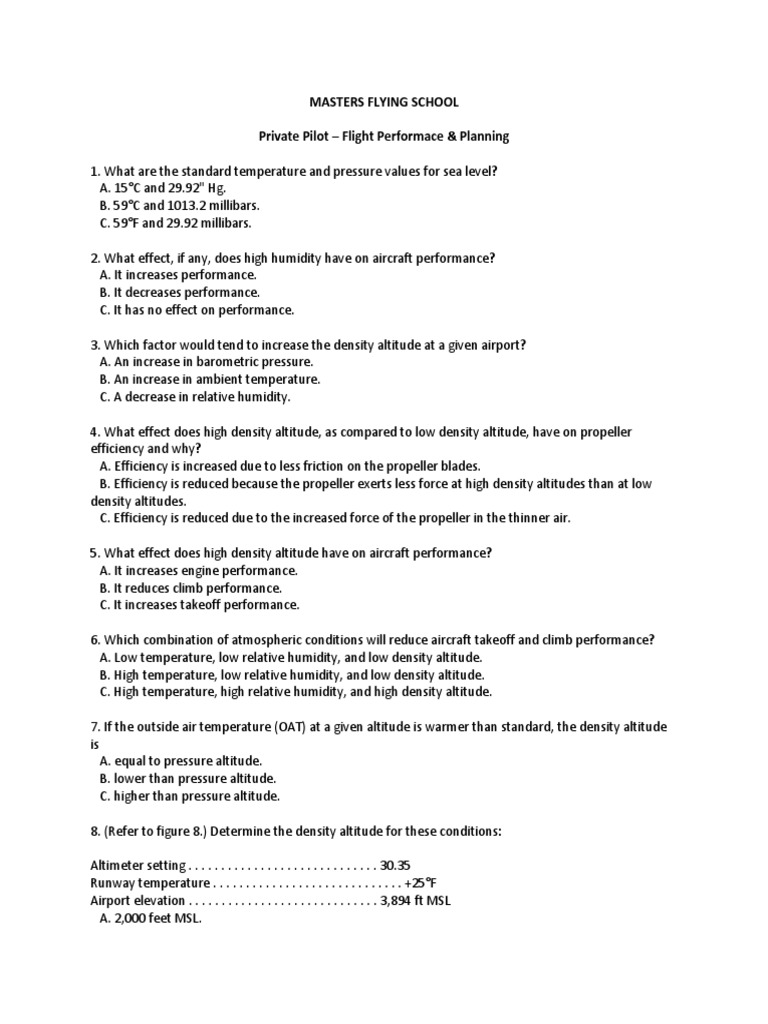 PPL Flight Performance & Planning | PDF