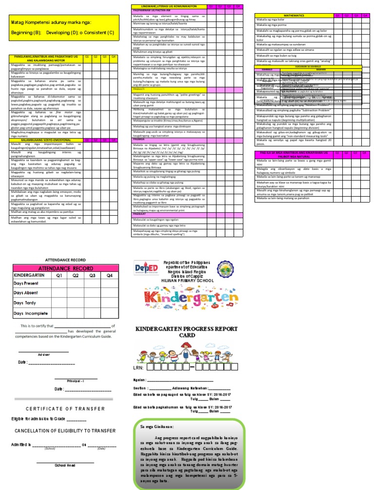 Contextualized Kindergaten-Progress Report Card | PDF